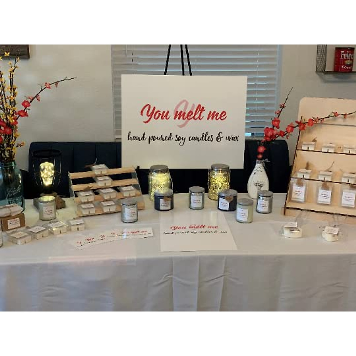 Soy Wax Melt- Peppermint with Rose Petals- Super Fragrant- One Bar Six Cubes- Free Surprise Wax Melt Sample with Order (Peppermint w/Rose Petals)