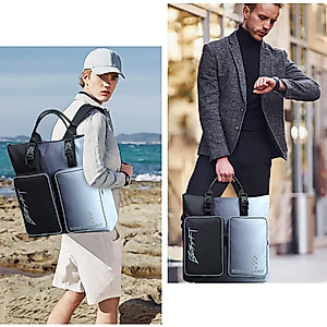 BE SMART Men Laptop Gradient Backpack, Stylish Large Capacity Handbag with Reflective Strap, Waterproof Anti-Theft Durable Briefcase Fits 15.6 Inch Computer for Work Business and Travel