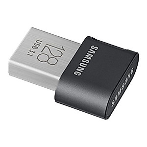 SAMSUNG FIT Plus 3.1 USB Flash Drive, 128GB, 400MB/s, Plug In and Stay, Storage Expansion for Laptop, Tablet, Smart TV, Car Audio System, Gaming Console, MUF-128AB/AM,Gunmetal Gray