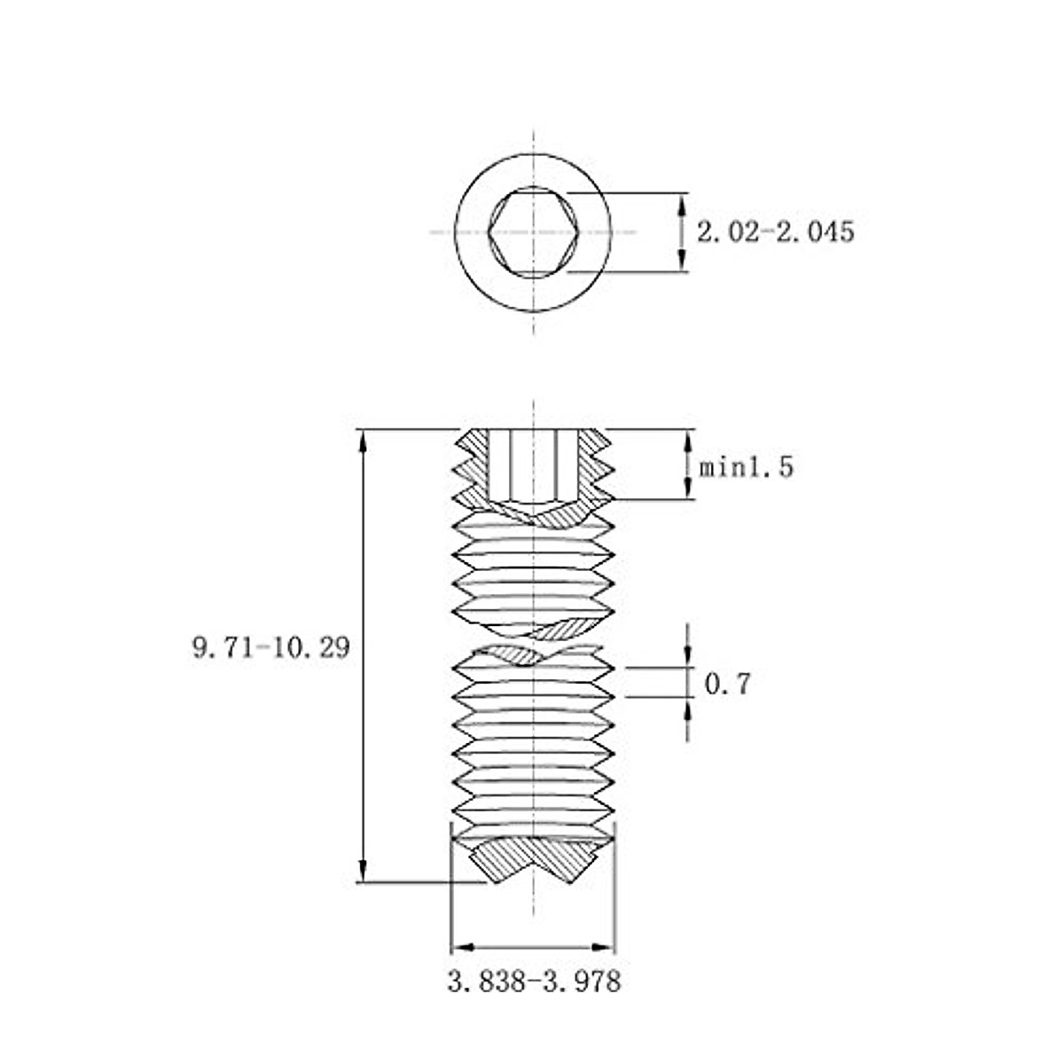 FullerKreg M4-0.7 x 10mm Socket Set Screws,(100pcs),Allen Socket Drive, Din 916|ISO 4029, Grade A2-21H Stainless Steel, Full Thread, Bright Finish, Cup Point