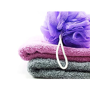 Pack of 5 Individually Wrapped Bath Shower Sponge Loofahs Mesh Pouf Ball Scrubber Assorted Colors (1)