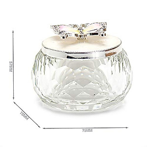 LASODY Butterfly jewelry Storage Box for Rings Earrings Necklace Treasure Chest Organizer Jewelry Keepsake Gift Box Case for Girl Women (Butterfly w/Crystal Box, Silver Plate)
