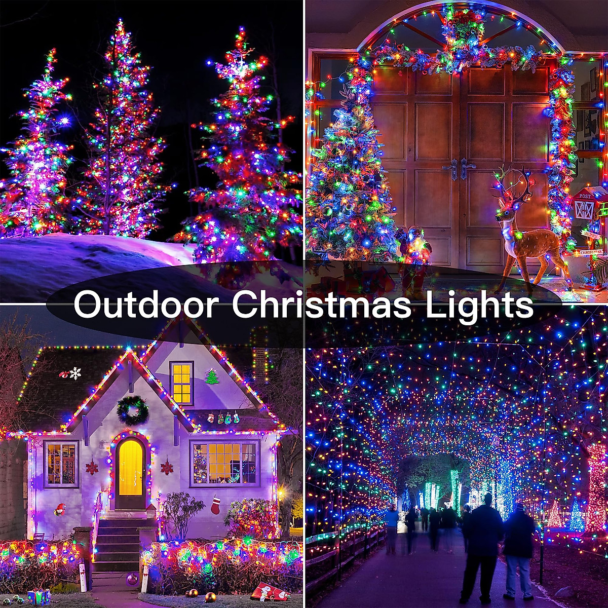 shineshine 197FT 600LED Christmas Lights Outdoor, Waterproof 8 Lighting Modes String Lights with Remote and Timer, Xmas Lights for Indoor Outside Party New Year House (Multicolor)