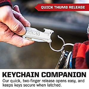 SOG KeyTron Keychain Pocket Knife- Convenient 1.8 Inch EDC Folding Knife with Bottle Opener and Quick Thumb Release (KT1001-CP)