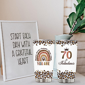 Vivulla68 Happy 70th Birthday Gifts For Women, Best Gifts Idea For 70 Year Old Woman, 1954 Birthday Gifts Women, 70 Birthday Gifts For Women Turning 70, 70 Year Old Birthday Tumbler With Lid And Straw
