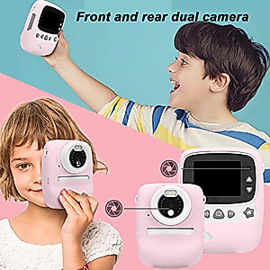 Kids Digital Camera, 2.4inch IPS Display Kids Video Selfie Camera, USB Charging, Gifts for Children(Pink)