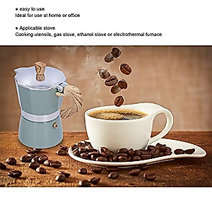 Serlium Coffee Pot,150ML Stovetop Moka Maker Coffee Maker Kettle with Green Red Blue for Gas Stove Ethanol Stove(Blue)