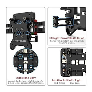 CHAOTICLAB Voron Tap V2.0, Voron CNC Tap Leveling Sensor for Voron2.4 R2 / Trident 3D Printers, All Metal CNC Machining, Support 5-24V, Only for MGN12 X-Axis, Black