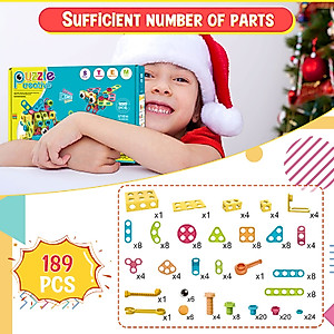 Dolanus 189 PCS STEM Toys Building Blocks - Toddler Toys for 3 4 5 6 7 8 Year Old Boys | Building Toys for Kids Ages 4-8 | STEM Activities for Kids Ages 5-7 | Present Birthday Gift for Boys