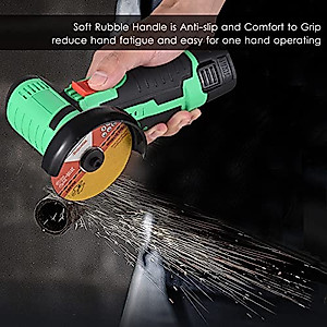 12V Cordless Angle Grinder Tool Kit Portable Lithium Electric Angle Grinder 19500rpm Mini Rechargeable Power Cutter with 2pcs Batteries 2pcs Grinding Discs for Grinding Polishing Cutting Rust Removing