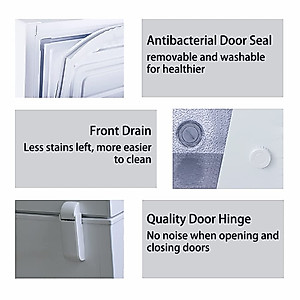 Smad 5.0 Cu Ft Chest Freezer with Removable Basket Free Standing Compact Freezer with Adjustable Temperature Top Open Door Deep Freezer Ideal for Apartment Garage Basement Office RV and Kitchen, White