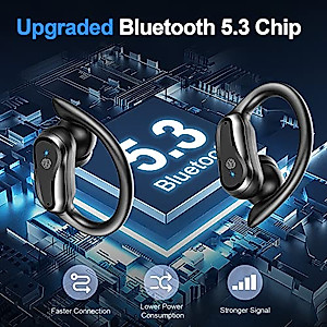 Wireless Earbuds Bluetooth 5.3 Headphones 42Hrs Playtime in Ear Buds Sports Earphones with Hi-Fi Stereo, Over-Ear Earhooks Headset with Dual LED Display/IP7 Waterproof/Noise Cancelling for Workout