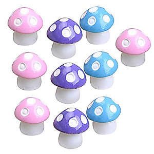 Gilroy 10pcs Mini Mushrooms Miniature Figurines, Fairy Garden Accessories, Fairy Garden Supplies, Micro Landscape - Plant Pots, Bonsai Craft Decor