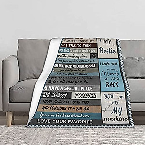ZUMAS Best Friend Blanket, for Women, Best Friend Birthday Gifts for Women, Friendship Gifts for Women Friends, Throw Blankets for Bed Sofa Couch Travel (Grey, 50x60)