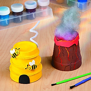 Fun Express Mini Flower Pots Bulk Ceramic - Set of 12 Unfinished White Ceramic Pot for Kids - Color Your Own Class Pack - Great for Classrooms, Art Class and Camp Craft Projects