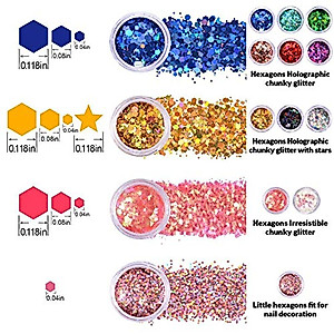 Sparkly Fine Glitter for Crafting, 12 Colors of Nail Glitter Face Glitter Powder for Arts Crafts, Rainbow Body Glitter & Tattoo Glitter for Scrapbooking Cards Eye Hair Makeup, Craft Glitter