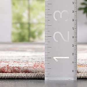 Well Woven Adeline Bohemian Vintage Medallion Soft Blush Multicolor Area Rug (5'3" x 7'3")