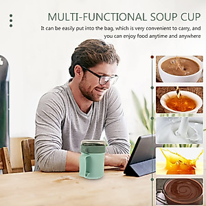 DOITOOL Microwave Soup Bowl with Lid - 34oz Soup Mug Soup Containers with Spoon - Reusable To Go Containers Soup Bowls with Handles for Crunch, Soups, Noodles, Hot Cereal, Hot Coffe and More