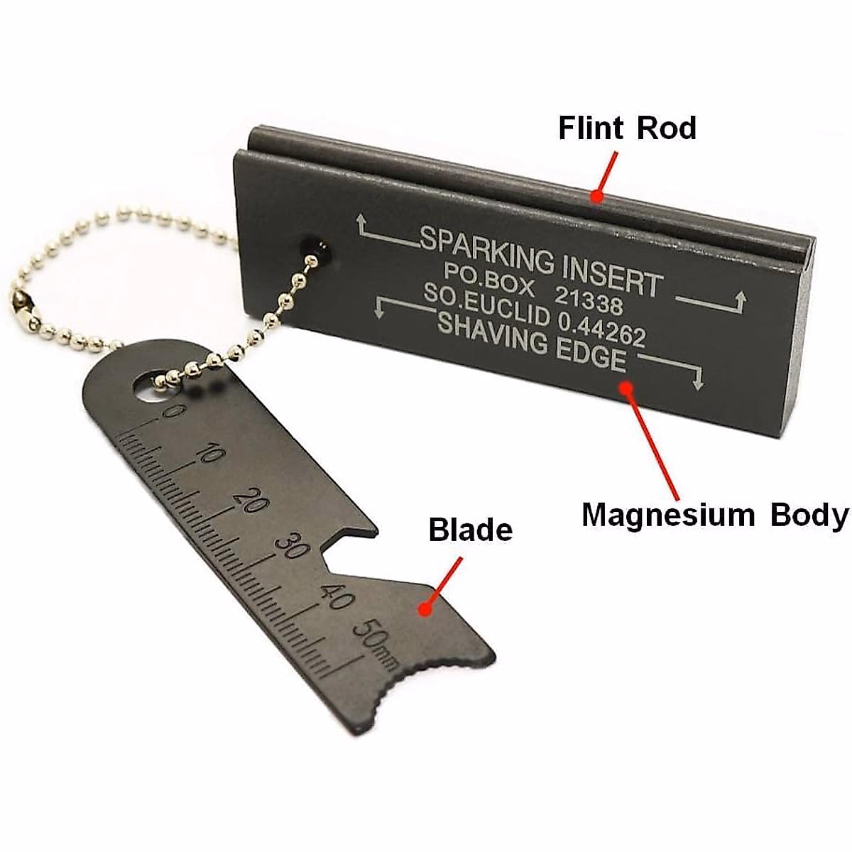 Magnesium Flint Fire Starter Waterproof Emergency Matches Survival Flint Tool for Camping Hiking(4 Pack)