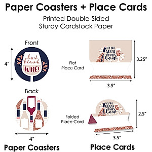 Big Dot of Happiness But First, Wine - Wine Tasting Party Paper Charger and Table Decorations - Chargerific Kit - Place Setting for 8