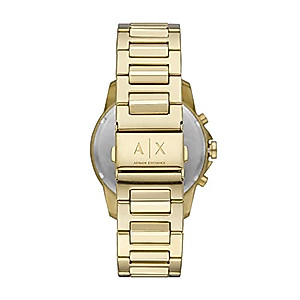 A|X ARMANI EXCHANGE Men's Quartz Watch with Stainless Steel Strap, Gold, 22 (Model: AX1721)