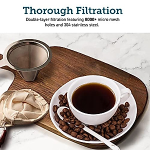 COSORI Electric Gooseneck Kettle Smart Bluetooth with Variable Temperature Control, Black & Pour Over Coffee Maker with Double-layer Stainless Steel Filter, 34 Ounce