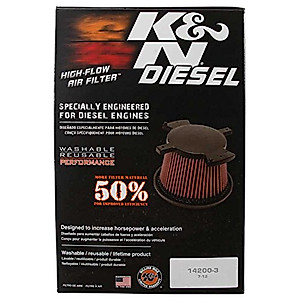 K&N Engine Air Filter: Increase Power & Towing, Washable, Premium, Replacement Air Filter: Compatible with 2008-2010 FORD (F250 Super Duty, F350 Super Duty, F450 Super Duty, F550 Super Duty), E-0785