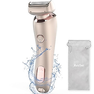 Electric Razor for Women Pubic Hair, Lady Shaver for Legs Underarm Arms Bikini Private Area Waterproof Wet or Dry, Portable Painless Women's Body Hair Trimmer Removal USB Rechargeable (Champagne)