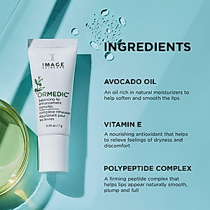 IMAGE Skincare, ORMEDIC pH Balancing Lip Enhancement Complex, Deep Hydration Lip Plumper Peptides for Fuller Lips, Clear, 0.25 fl oz