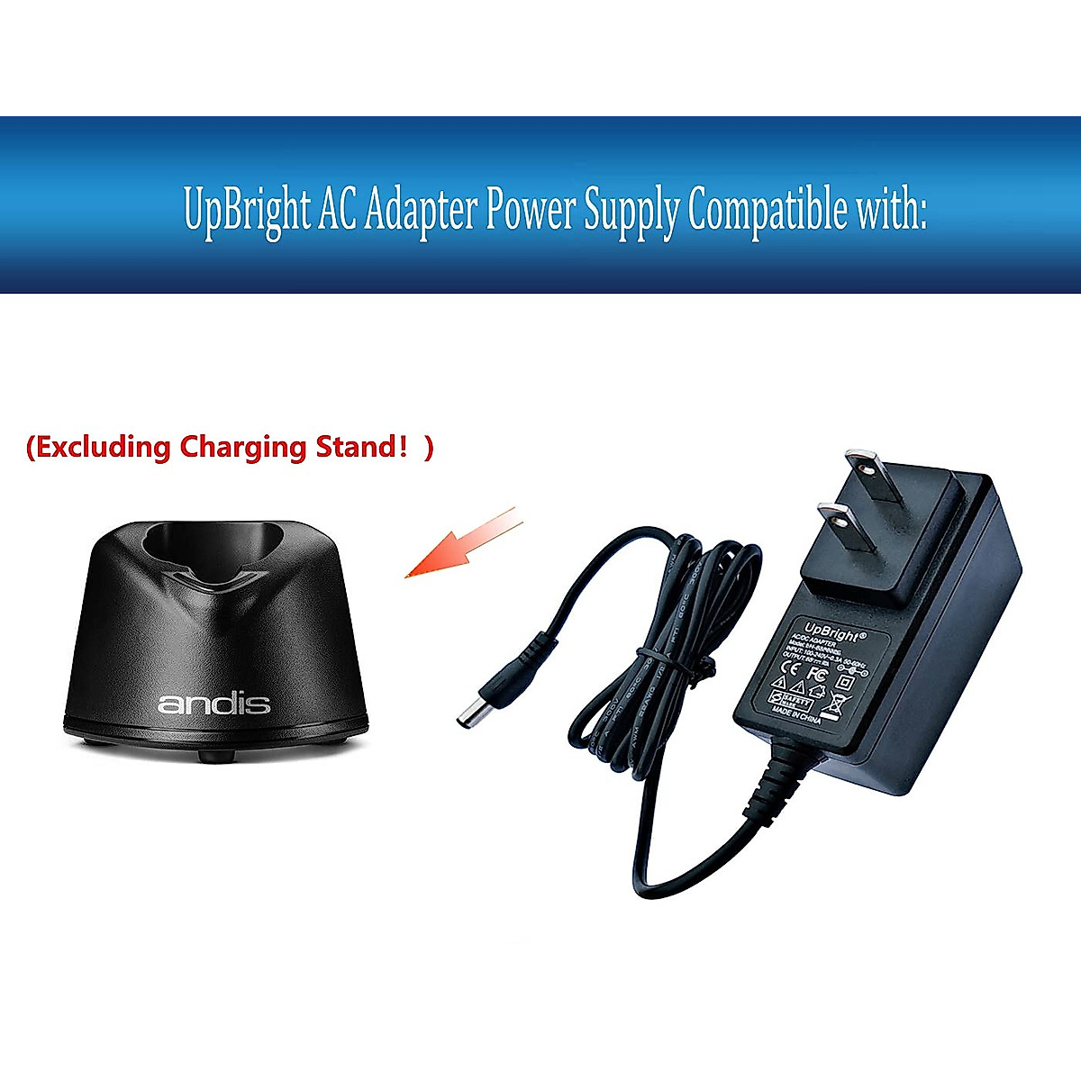 UpBright 15V AC/DC Adapter Compatible with Andis Supra ZR II DBLC DBLC-2 79072 79066 201246 Li-Ion Battery Clipper Beard Trimmer 79025 79005 AN 79000 79010 79100 SPG150120U TAV03-1501200 Power Charger