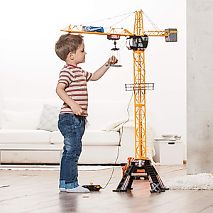 DICKIE TOYS Mighty Construction Crane with Remote Control, 48" inches and 350 Degree Rotation Trolley, for Ages 3 and up