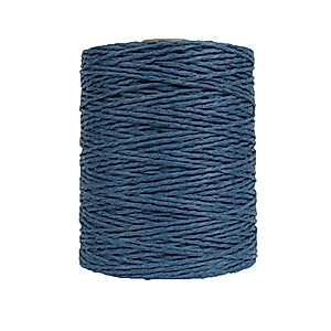 Natural Cotton Raffia Yarn Navy Blue Crochet Summer Sun Hat Yarn,Beach Bag Yarn,Rayon Raffia Crochet Yarn,Crochet Straw Knit Yarn,Knitting Materials,280 Meters/306 Yards