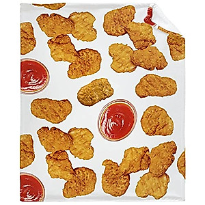 Chicken Nuggets Blanket Soft Fleece Flannel Throw Blanket Funny Gifts for Baby Micro Lightweight Warm Cozy for Bed Couch Living Room All Season (XS 40"x30" INCH for Pets/Dogs/Cats)