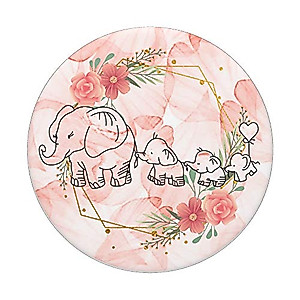 Mama Elephant & Baby Bonding Phone Grip for Mom - 3 KIDS PopSockets Grip and Stand for Phones and Tablets