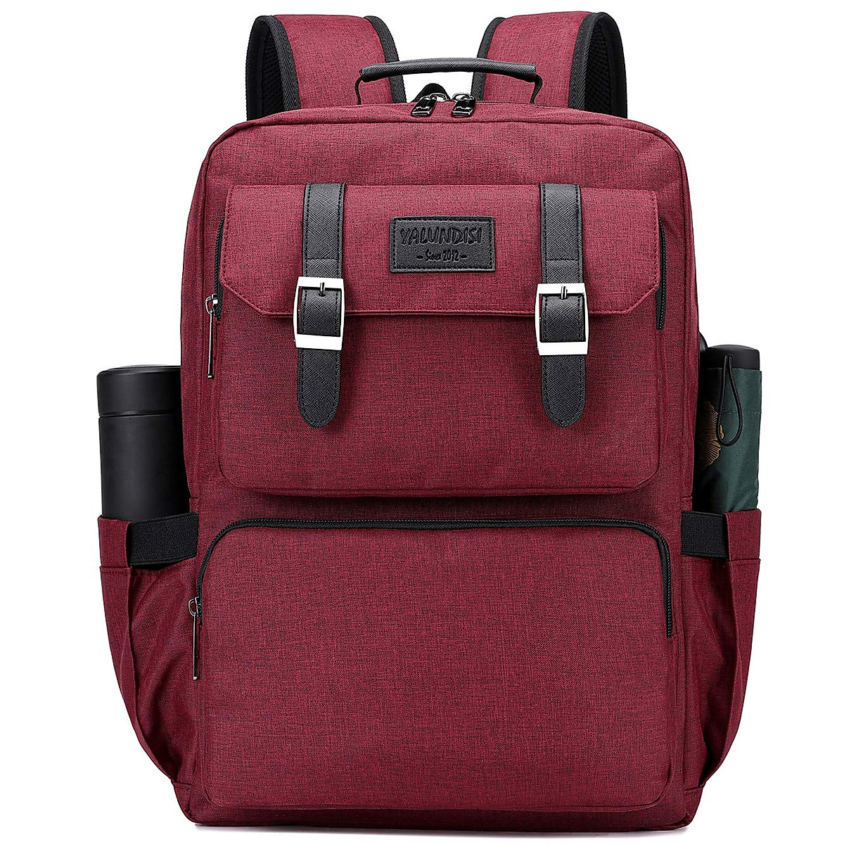 YALUNDISI Laptop Backpack for Women Men Vintage Backpack Bookbags Anti Theft Bookbag Red