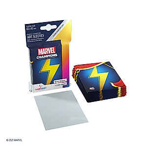 Gamegenic Marvel Champions The Card Game Official Ms. Marvel Art Sleeves - Pack of 50 Art Sleeves and 1 Clear Sleeve, Card Game Holder, Use with TCG and LCG Games, Made by Fantasy Flight Games