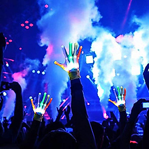 HITOP LED Gloves,Light Up Gloves Cool Fun Toys for 5-12 Year Old Boys Girls Christmas Stocking Stuffers for Kids Teens Men