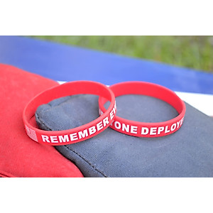 VetFriends.com Remember Everyone Deployed RED Silicone Bracelet Until They All Come Home (Qty 2)
