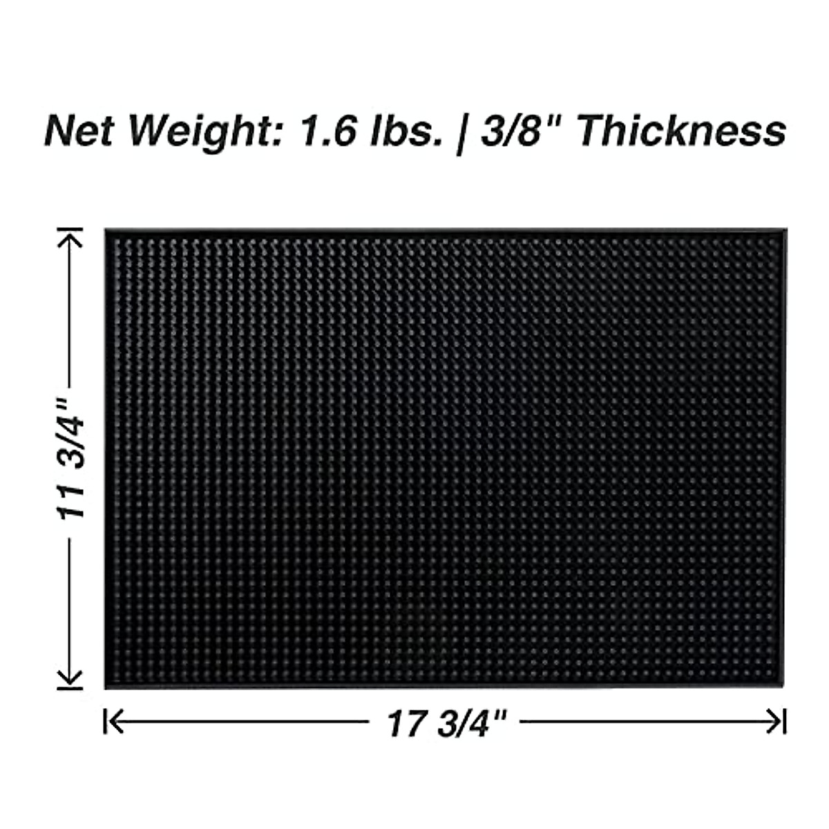 BARsics 18"x12" PVC Bar Service Mat for Cocktail Bartender (Black 2-Pack)