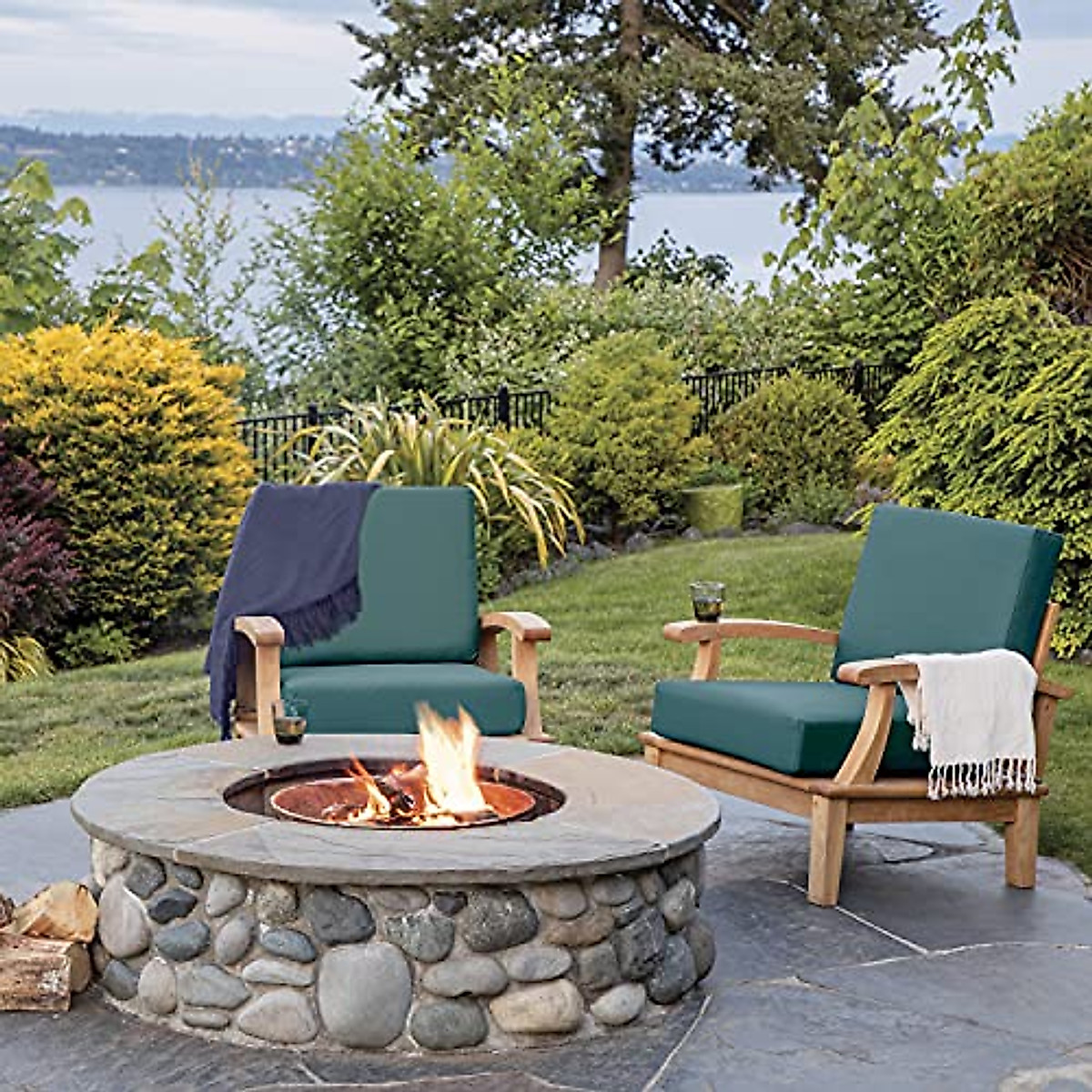 Classic Accessories Ravenna Water-Resistant Patio Lounge Chair/LoveSeat Back Cushion, 21 x 20 x 4 Inch, Mallard Green, Patio Furniture Cushions