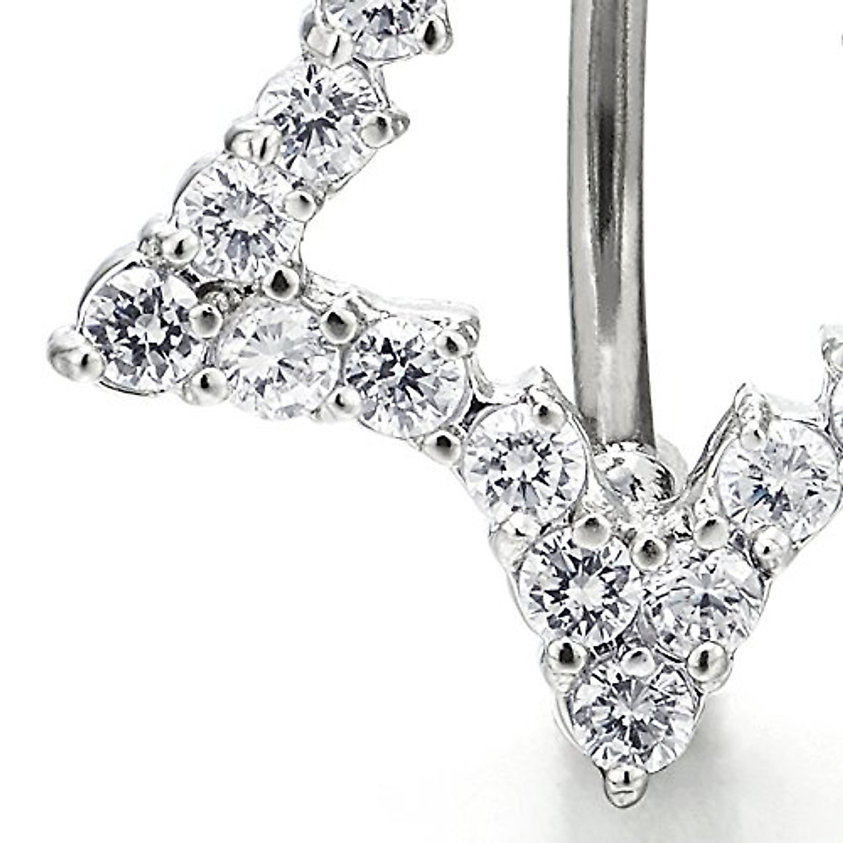 COOLSTEELANDBEYOND Surgical Steel Star Belly Button Ring Body Jewelry Piercing Navel Ring Barbells with CZ