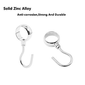 Ulifestar Closet Rod Hooks, Zinc Alloy Hanging Tube Rod Hook,Heavy Duty J Typed Kitchen Hook,Utility Hook Pipe Hangers for Bathroom Wardrobe Closet Tension Rod Hooks Fit for