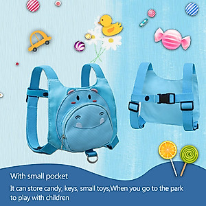 Toddlers Cute Animal Safety Harness with Leashes Kids Anti Lost Wrist Leash Link Wristlets,Hippo