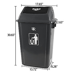 Gainhope Set of 4 Plastic 15 Gallon Large Swing Top Trash Can, Tall Kitchen Garbage Bin, Wastebasket with Lid