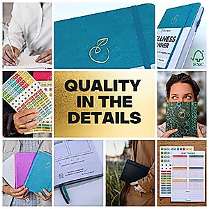 Life & Apples Wellness Planner - Food Journal and Fitness Diary with Daily Gratitude and Meal Planner for Healthy Living and Self-Care - Track Weight Loss Diet and Health Goals - Undated, White