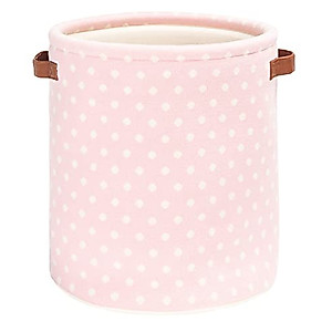 Safavieh Baby Collection Dottie Pink Cotton Nursery Storage Basket with Handles (Fully Assembled)