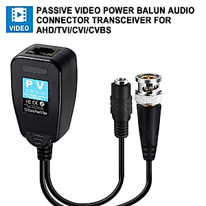 DeguangXin Passive Video Balun 12 Pairs HD-CVI/TVI/AHD Passive Video Balun with Power Connector and RJ45 CAT5 Data Transmitter BNC Twisted Pair
