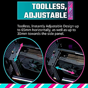 Cooler Master MasterAccessory Vertical Graphics Card Holder Kit V3 with Premium Riser Cable PCI-E 4.0 x16-165mm, Compatibility PCIe 4.0 and Older for E-ATX, ATX, Micro ATX Case (MCA-U000R-KFVK03)