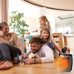 Kismile Small Space Heater Electric Portable Heater Fan for Home and Office Ceramic Fan Heaters with Adjustable Thermostat, 750W/1500W (8.1 Inch, Black)