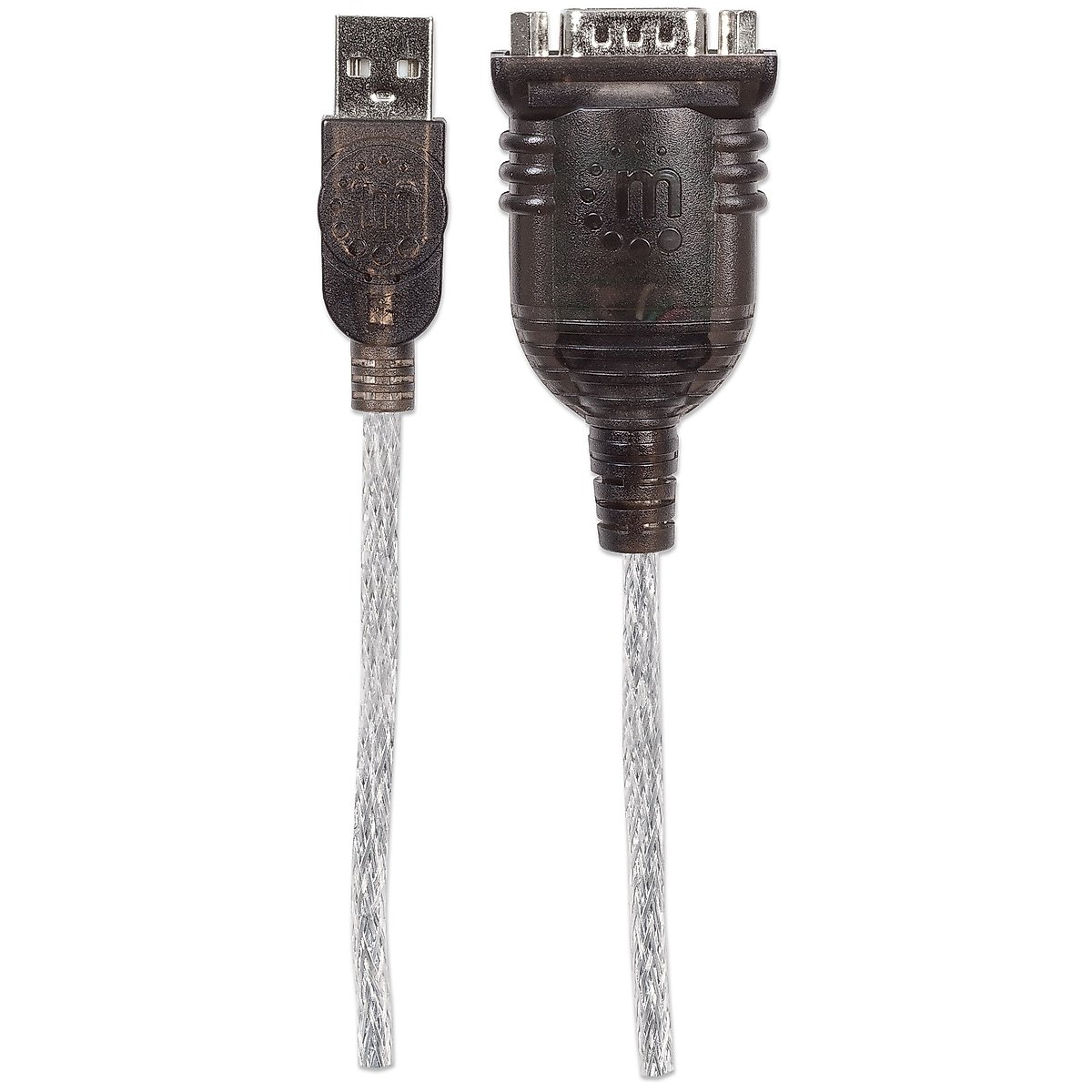 Manhattan USB to RS232 Serial Adapter Converter – Long 18 Inch Cable Cord, 24 AWG - Connects Serial Device to a USB Port, FTDI Chipset, Compatible with Window, Linux, Mac – 3 Year Mfg Warranty–205153